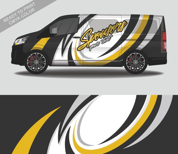 Racing car wrap design custom livery Royalty Free Vector