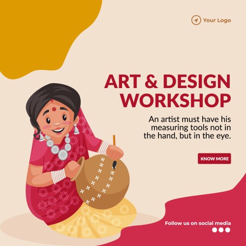 Banner design of art and culture workshop Vector Image