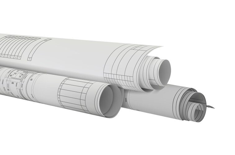 Convolution drawing construction plan Royalty Free Vector