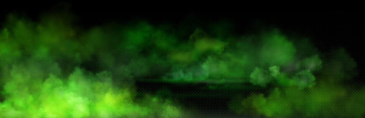 Lightning strikes in green smoke Royalty Free Vector Image