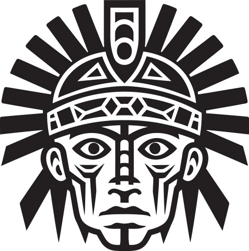 Mayan symbolism pre hispanic logo icon aztec Vector Image