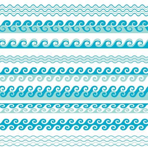 Set of geometric borders in two colors Royalty Free Vector