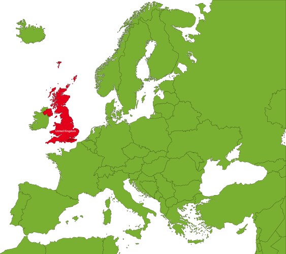 Colorful europe continent map Royalty Free Vector Image