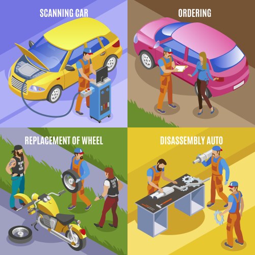 Car Auto Disassembly Vector Images (over 150)