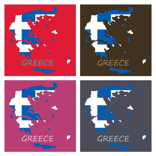 Flag map of greece Royalty Free Vector Image - VectorStock