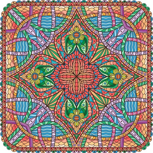 square mandala design simple