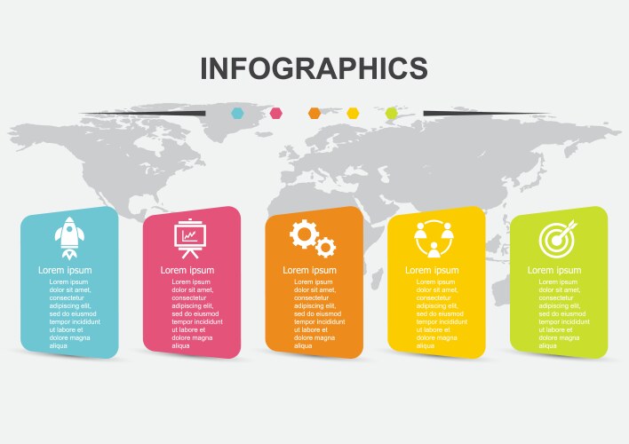 Infographic timeline template with 5 options Vector Image