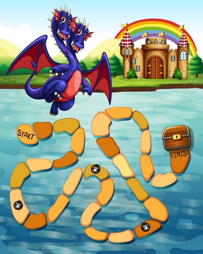 Adventure game ui level map with island in ocean Vector Image