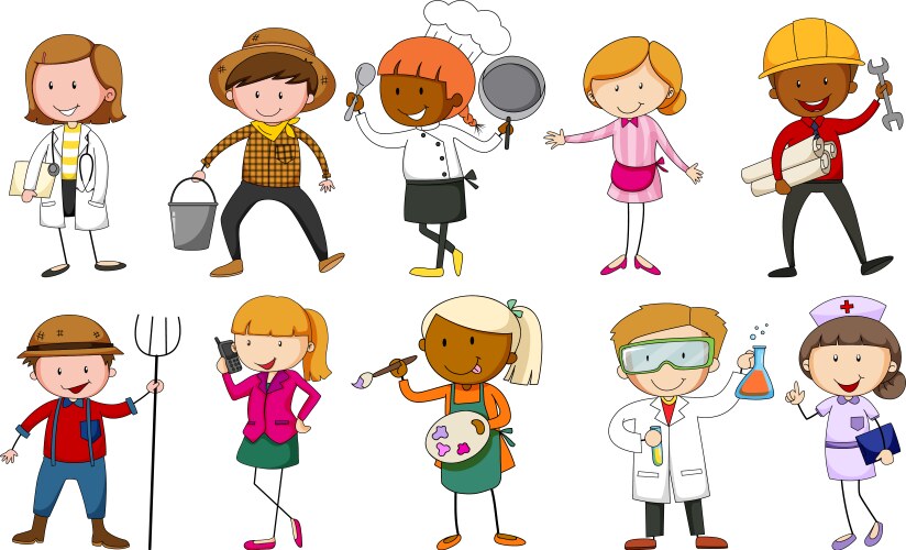 Occupations icons set Royalty Free Vector Image