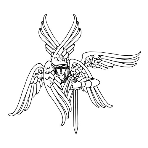 Seraph six winged angel religious symbol Vector Image