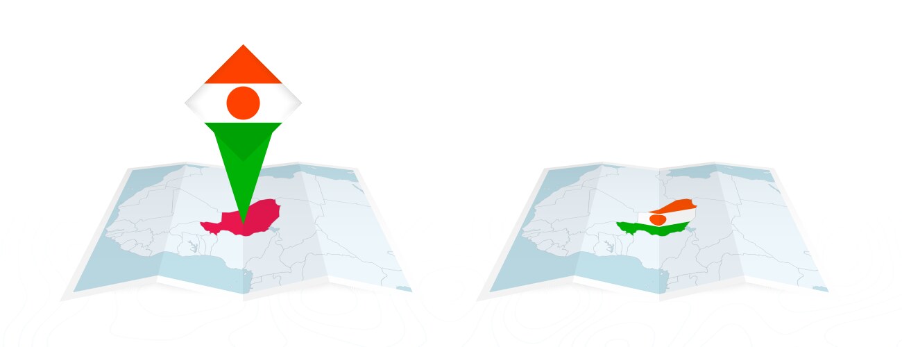 Two versions of an mauritius folded map one Vector Image
