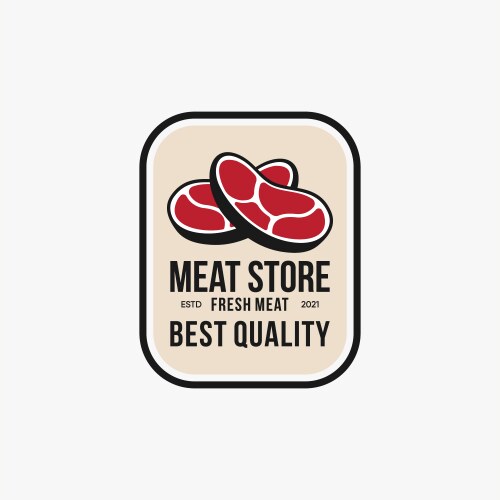 Vintage fresh beef logo design premium Royalty Free Vector