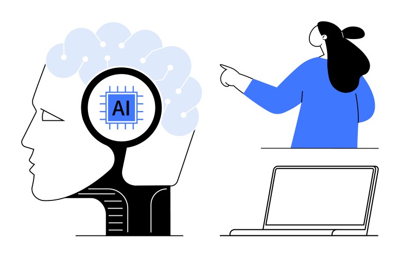 Ai integration with human intelligence robotic Vector Image