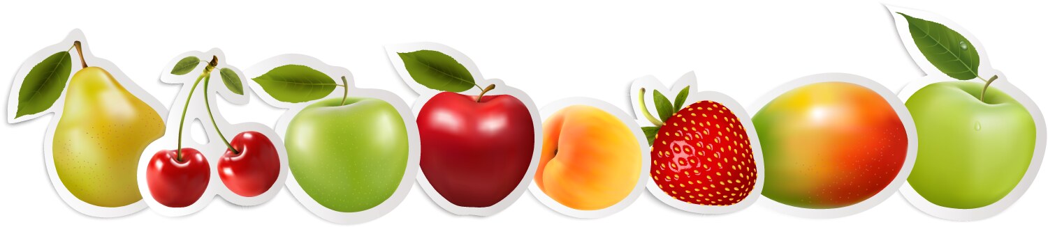 Ripe juicy apple set Royalty Free Vector Image