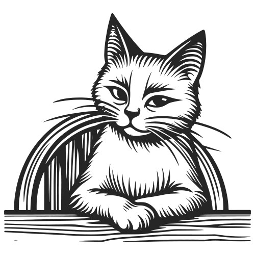 Skeptical cat sketch Royalty Free Vector Image