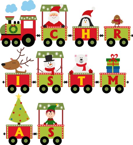 Train with number of animals Royalty Free Vector Image