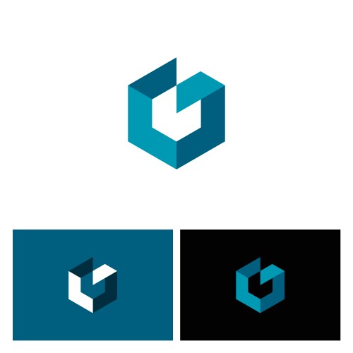 Abstract 3d cube construction logo Royalty Free Vector Image