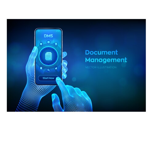 Dms document management data system corporate Vector Image