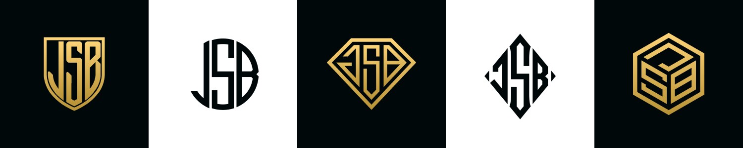 Initial letters jlp logo designs bundle Royalty Free Vector