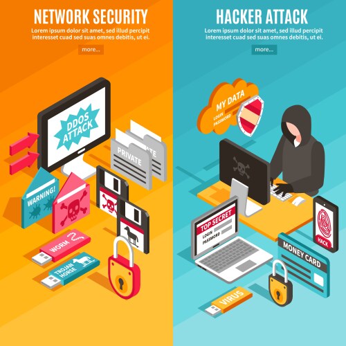 Hacker realistic composition Royalty Free Vector Image