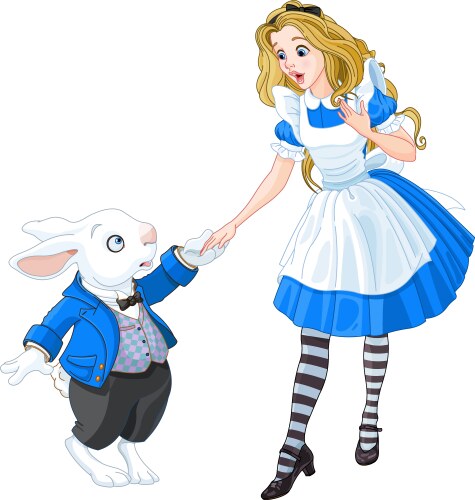 White rabbit running away Royalty Free Vector Image