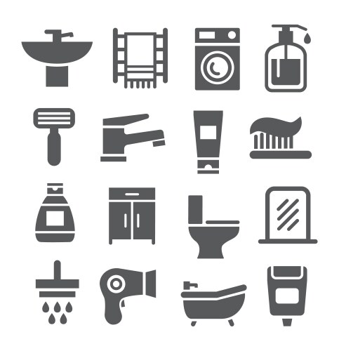 Restroom icon set washroom and bathroom symbols Vector Image