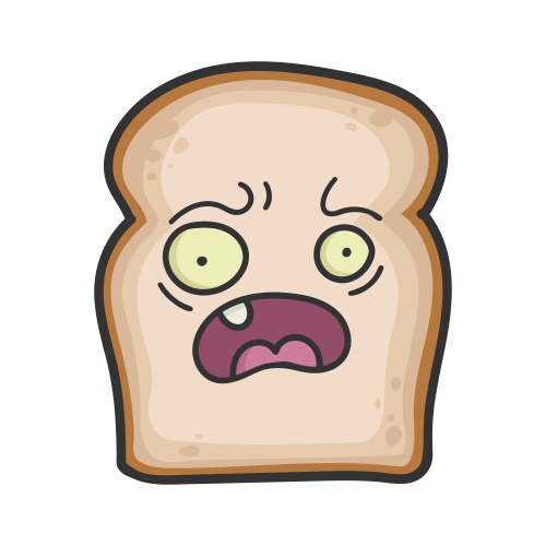 Bread slice cartoon Royalty Free Vector Image - VectorStock
