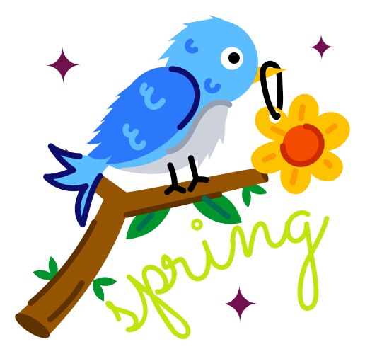 Spring bird Royalty Free Vector Image - VectorStock