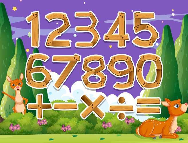 Math count number to ten Royalty Free Vector Image