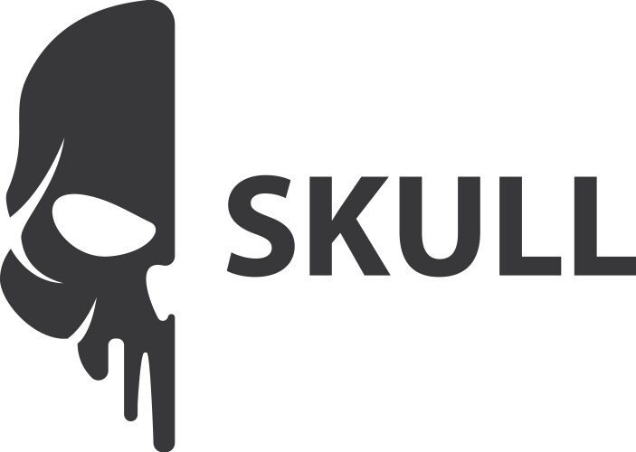 Skull logo icon tactical mask design Royalty Free Vector