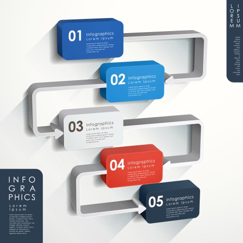 Abstract flow chart infographics Royalty Free Vector Image