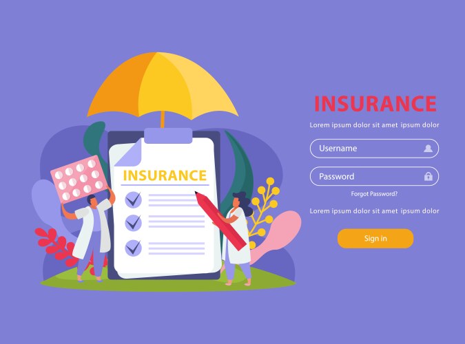 Health insurance 3d template Royalty Free Vector Image
