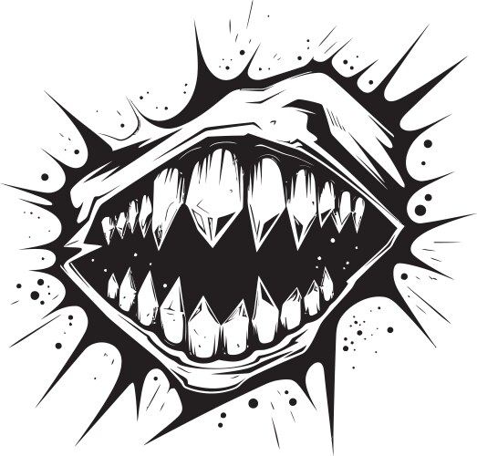 Chipped resilience broken teeth tattoo artink Vector Image