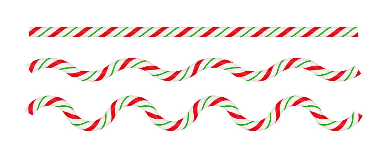 Christmas candy cane lettering font set Royalty Free Vector