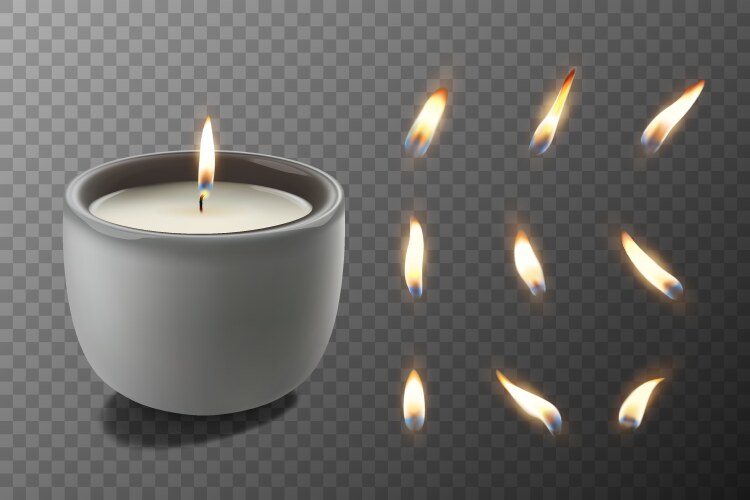 3d realistic paraffin wax burning party spa Vector Image