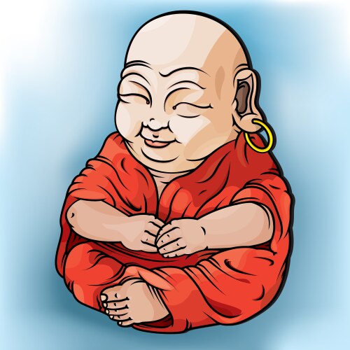 Calm buddha practices yoga and meditates Vector Image