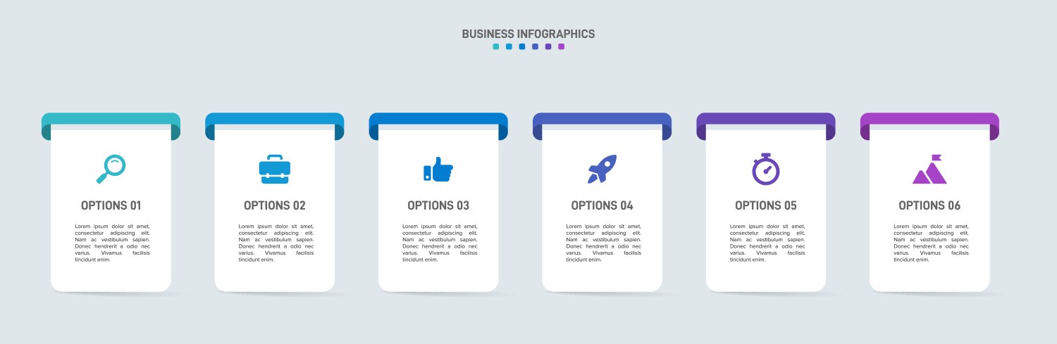 Horizontal progress bar featuring 6 arrow-shaped Vector Image