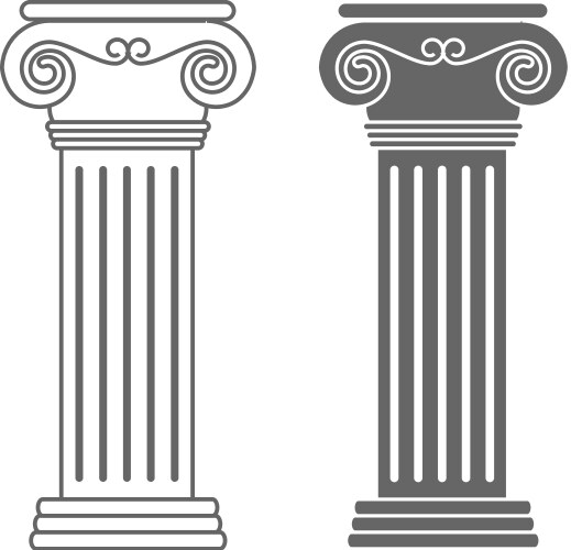 Ionic column Royalty Free Vector Image - VectorStock