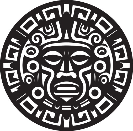 Ancient mayan symbolism pre hispanic logo icon Vector Image