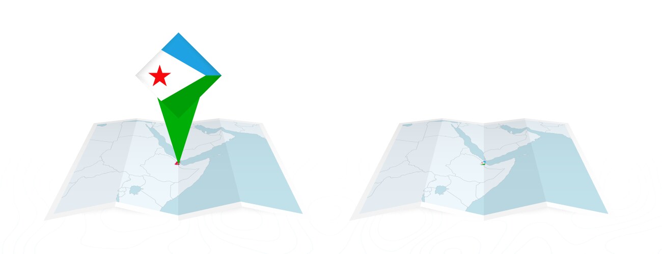 Two versions of an seychelles folded map one Vector Image