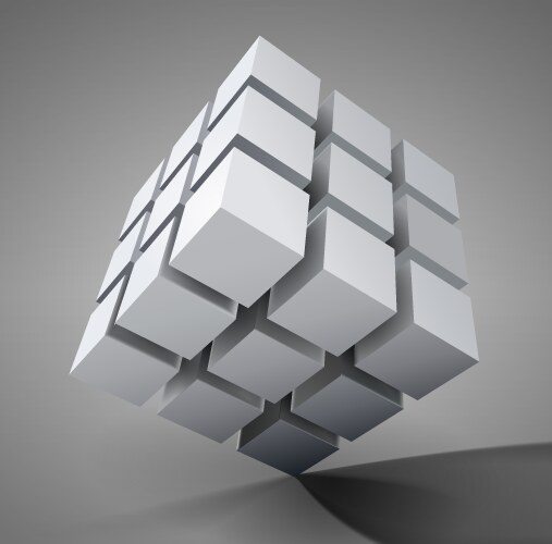 3d cube Royalty Free Vector Image - VectorStock