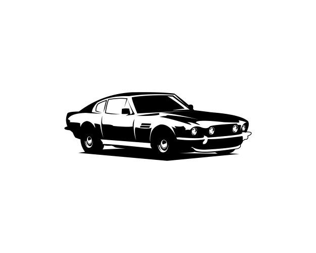 1964 aston martin dbs silhouette logo Royalty Free Vector