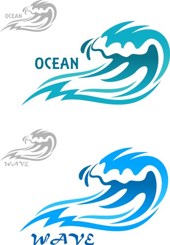 Wave symbols Royalty Free Vector Image - VectorStock