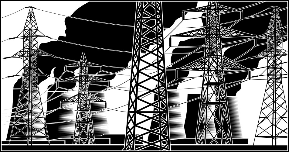 High voltage power lines Royalty Free Vector Image