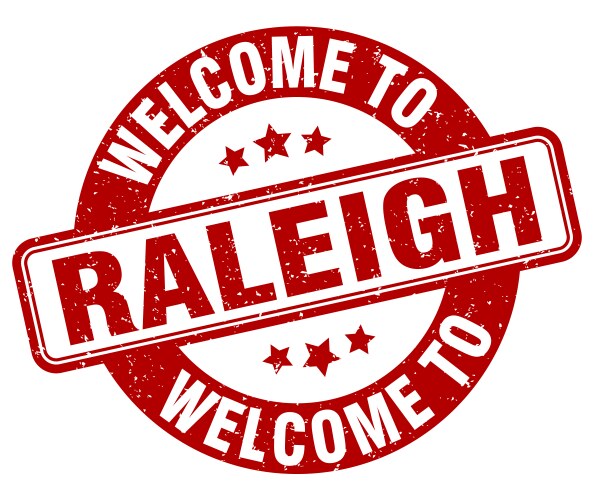 Welcome to raleigh stamp round sign Royalty Free Vector