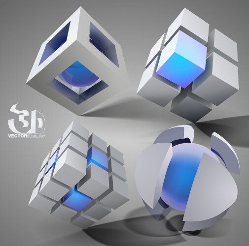 3d cube design Royalty Free Vector Image - VectorStock