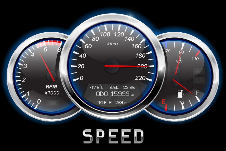Car speedometer dashboard icon Royalty Free Vector Image