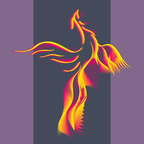 Elegant flying phoenix Royalty Free Vector Image