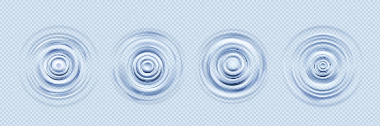 Realistic water ripple effects isolated Royalty Free Vector
