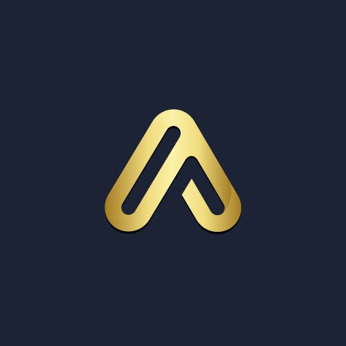 Trigon shape pyramid concept logo Royalty Free Vector Image